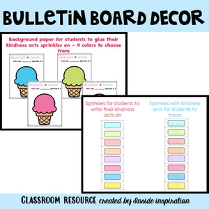 Kindness SEL Bulletin Board Idea Ice Cream Themed - Etsy