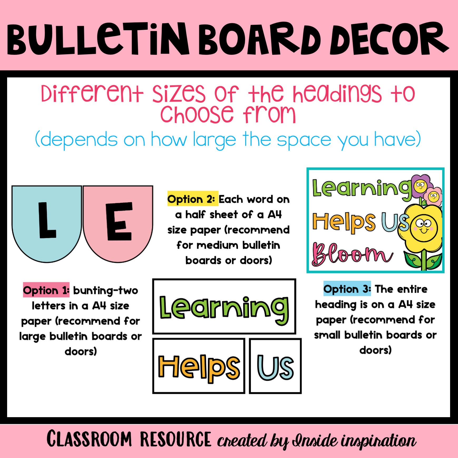 Back to School Bulletin Board Learning Helps Us Bloom Door Decor - Etsy