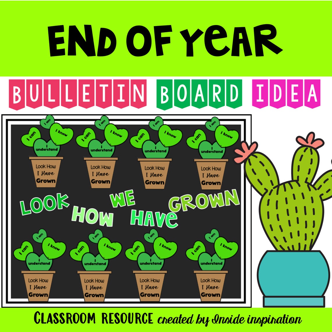 End of Year Look How I Have Grown Craft Bulletin Board Idea - Etsy
