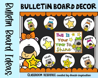 This is Your Year to Shine Bulletin Board Kit Bright Color Stars Pre ...