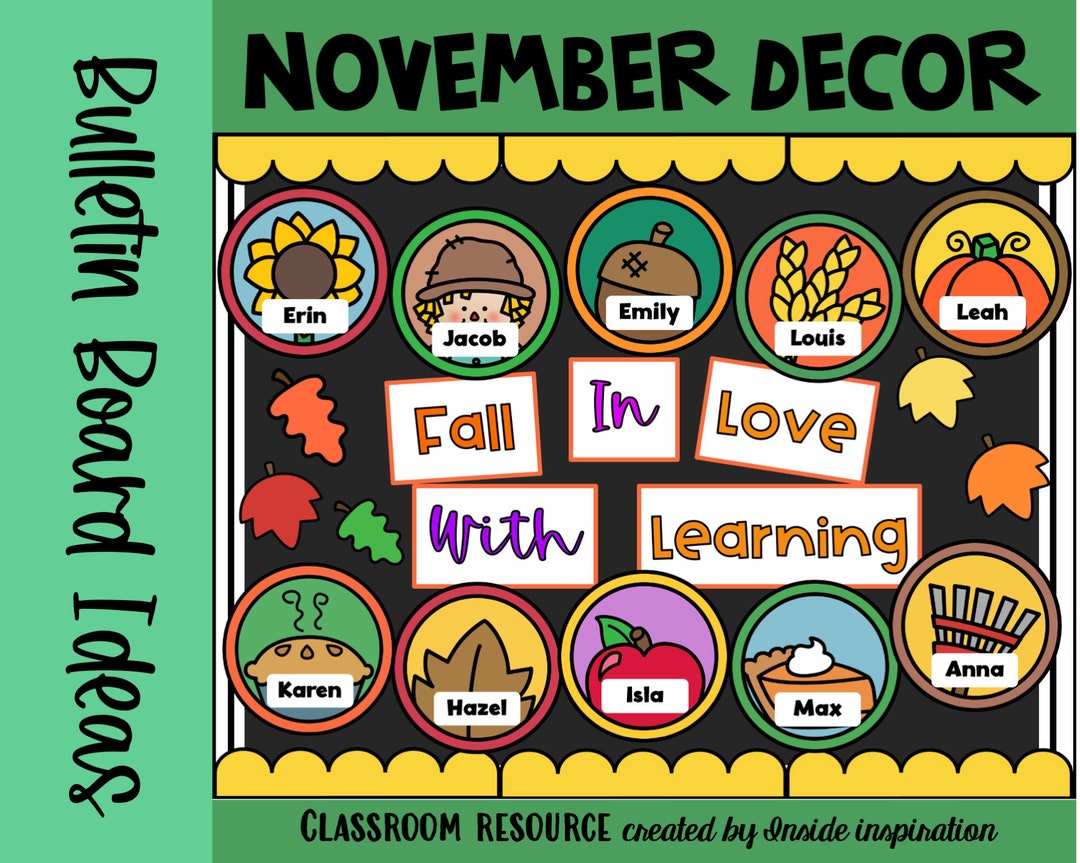 Fall Season Themed Monthly Classroom Decor Bulletin Board Idea-november ...