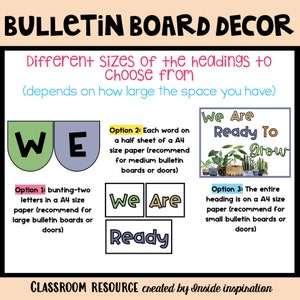 Back to School Bulletin Board We Are Ready to Grow Plant-themed Door ...