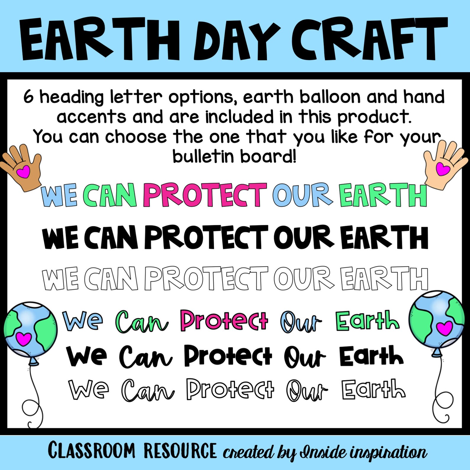 Earth Day Craft Simple Writing Bulletin Board Idea - Etsy