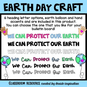 Earth Day Craft Simple Writing Bulletin Board Idea - Etsy