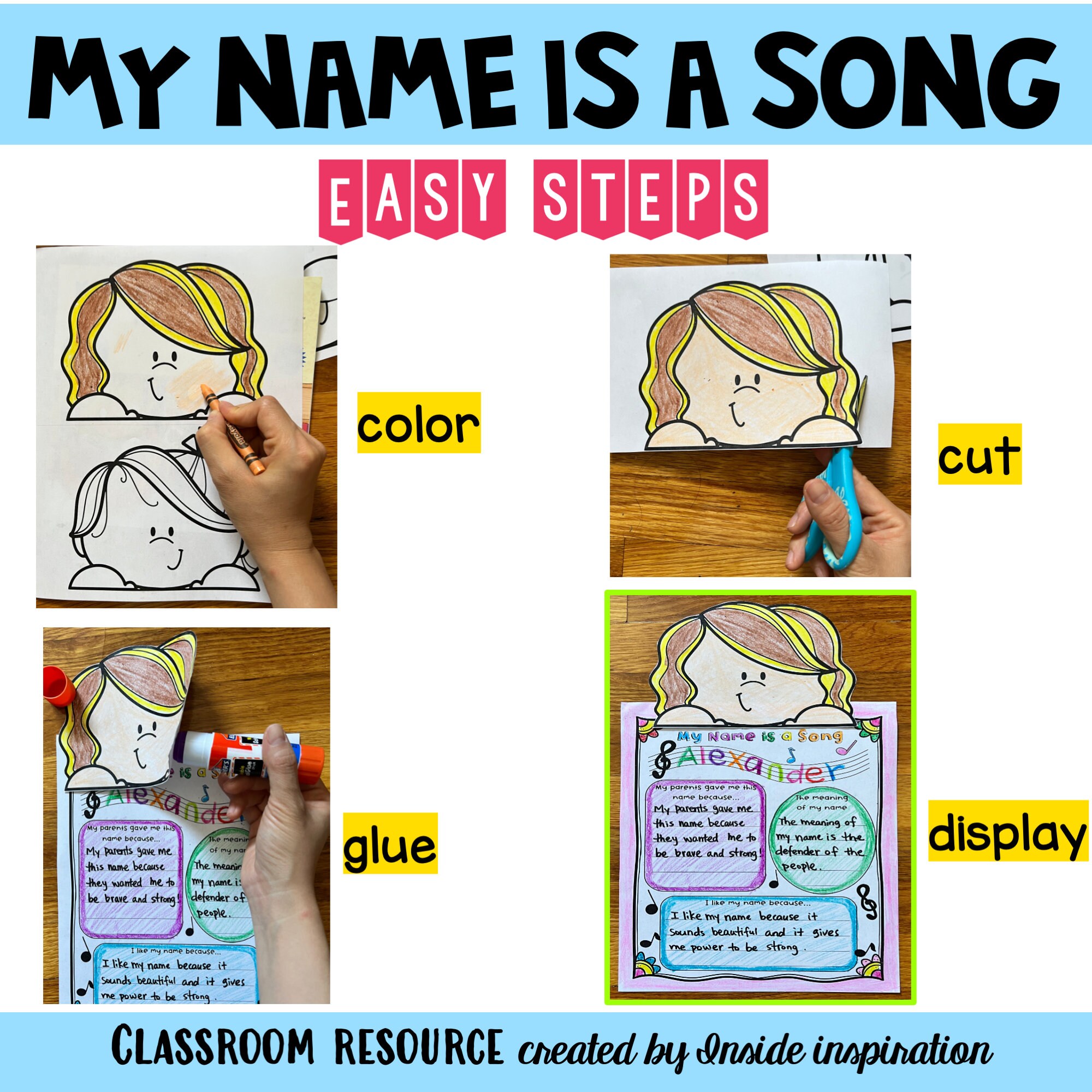 Your Name is a Song Book Companion Activity Bulletin Board Idea for ...