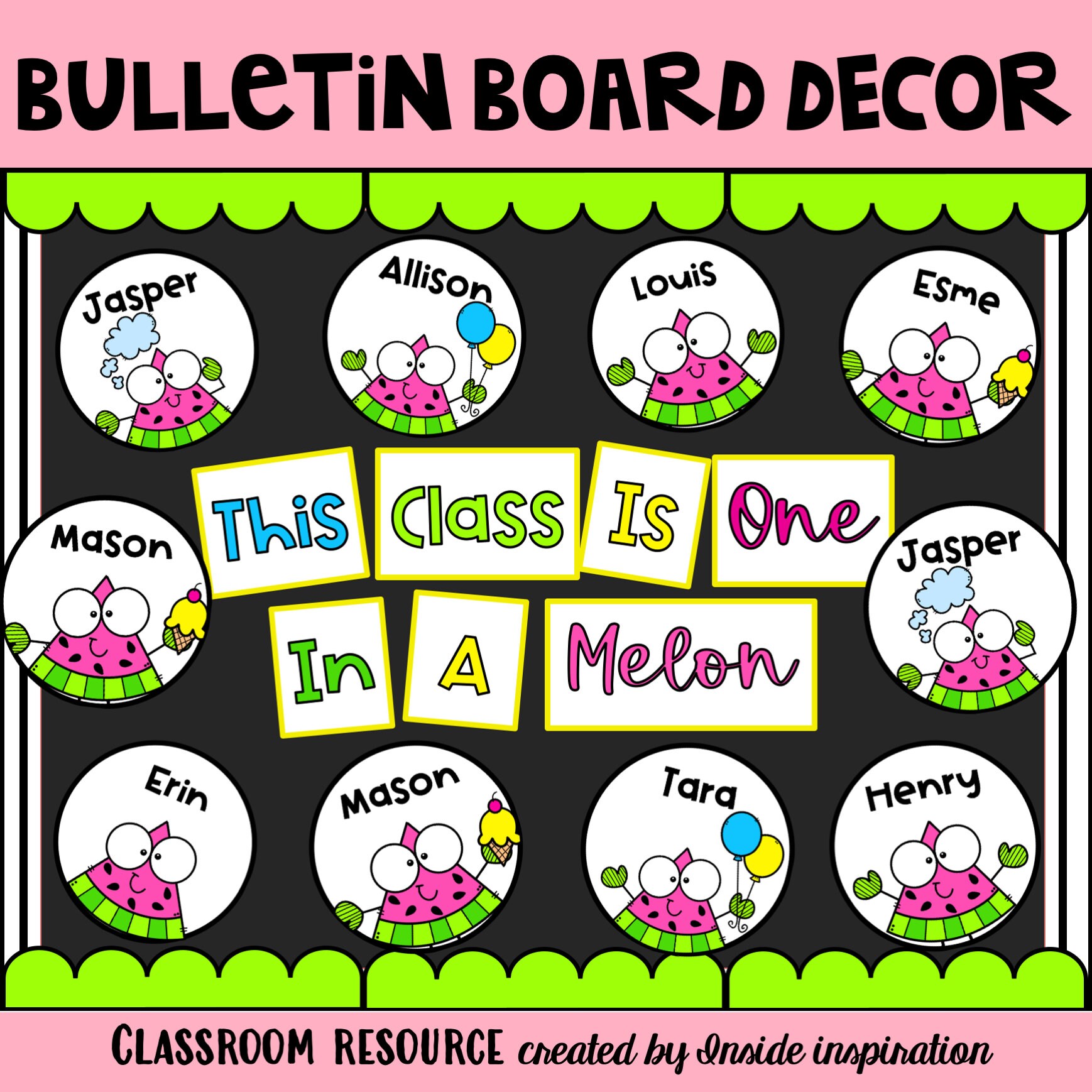 Back to School Bulletin Board This Class is One in A Melon Door Decor ...