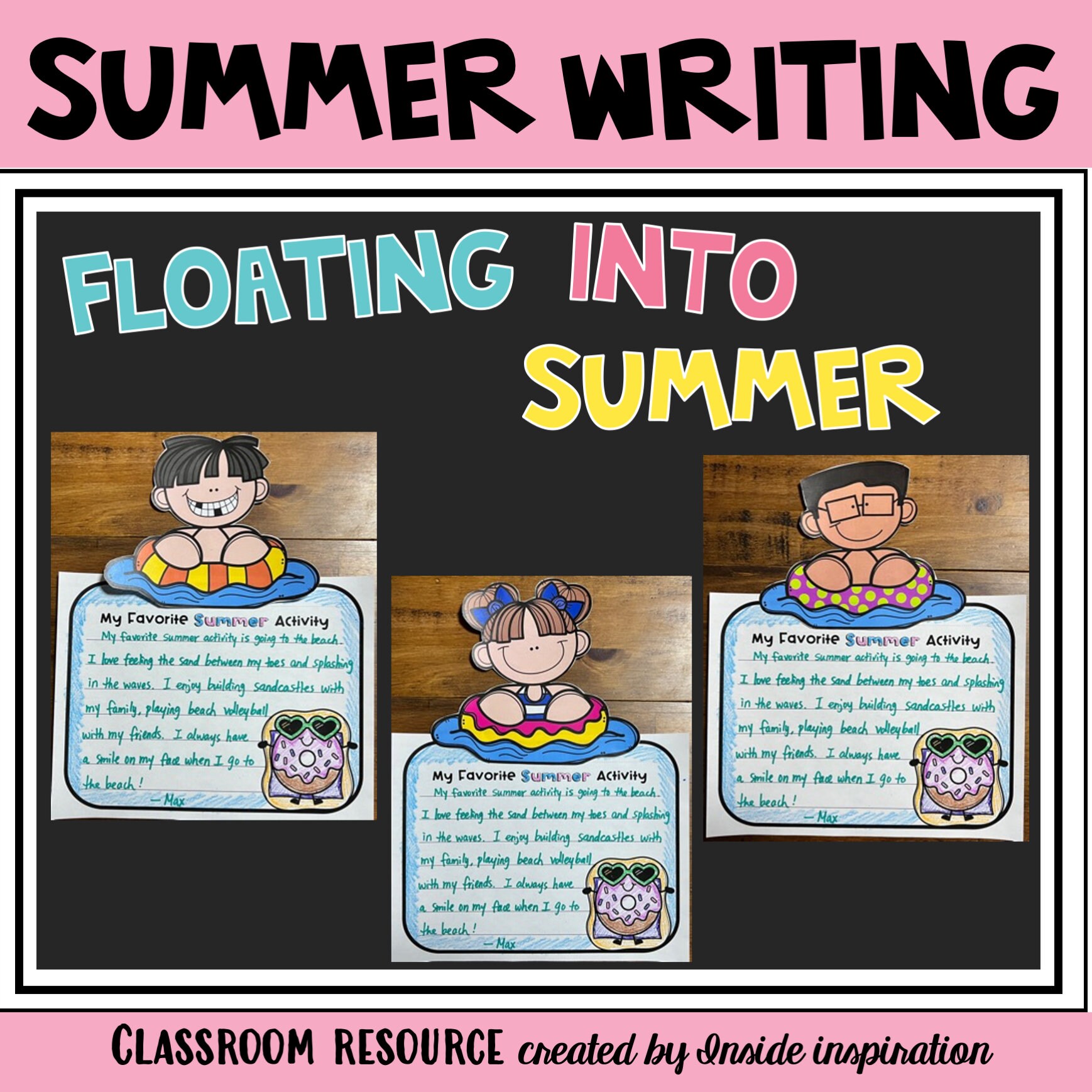 Floating Into Summer Floatie-themed Summer Craftivity Bulletin Board ...