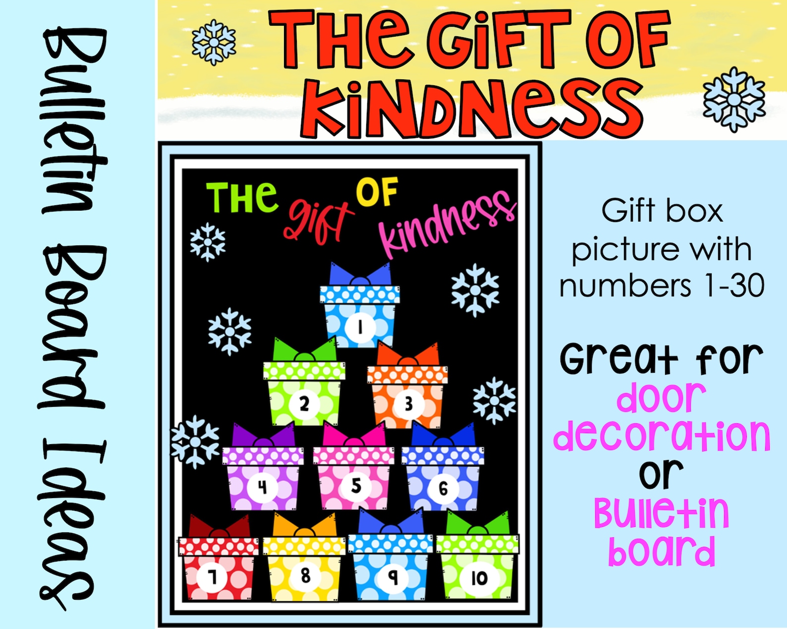 The Gift of Kindness Door Decoration Bulletin Board Decoration ...