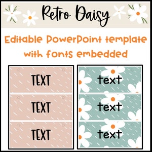 Retro Boho Daisy Themed Editable Flip Calendar Calming Color Classroom ...