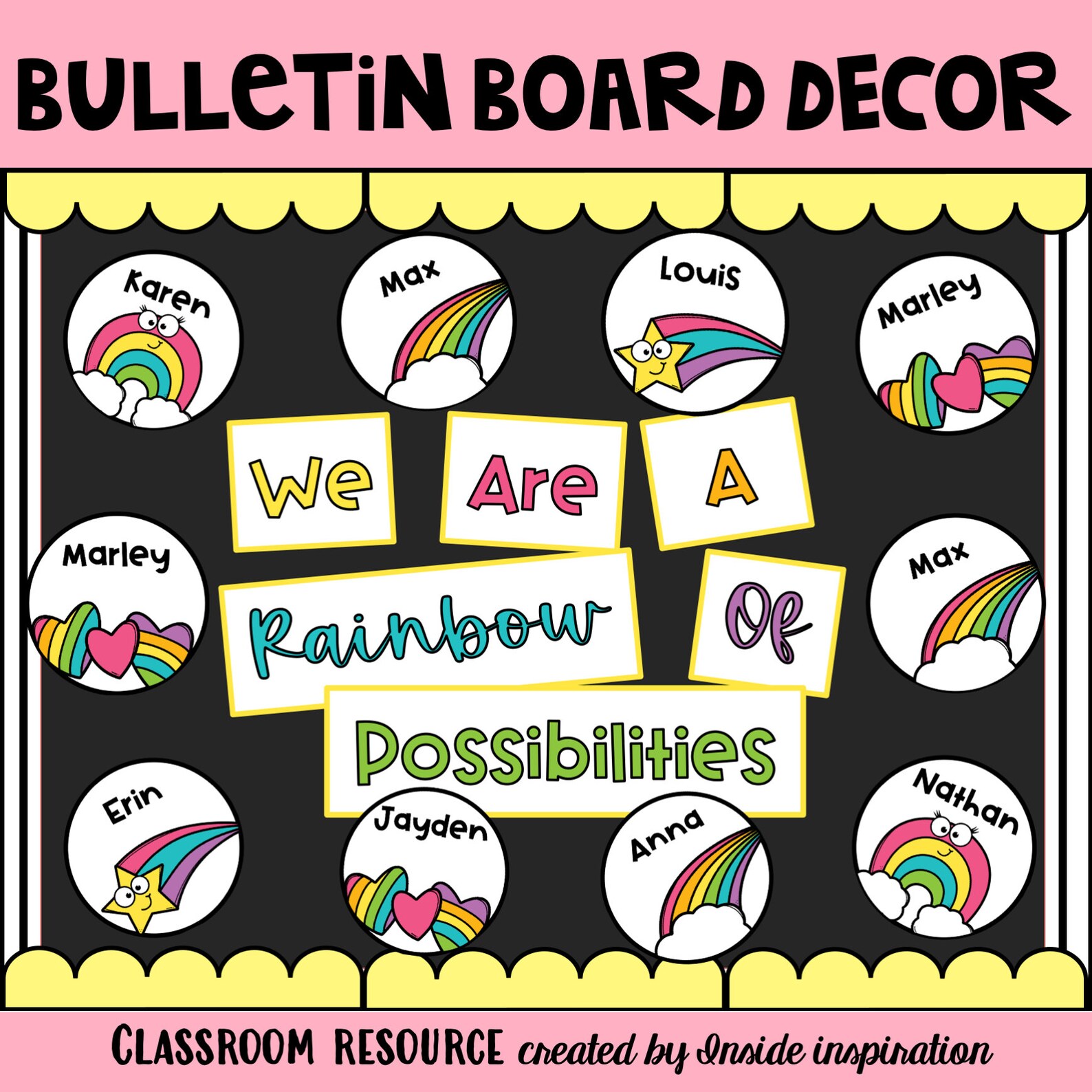 Back to School Bulletin Board Idea We Are A Rainbow of Possibilities ...