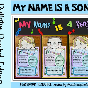 Your Name is a Song Book Companion Activity Bulletin Board Idea for ...