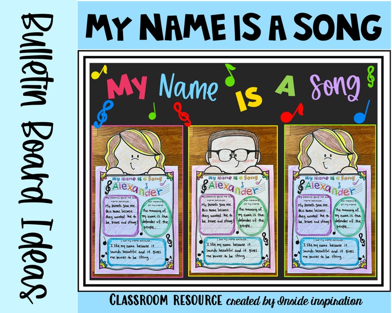 Your Name is a Song Book Companion Activity Bulletin Board Idea for ...