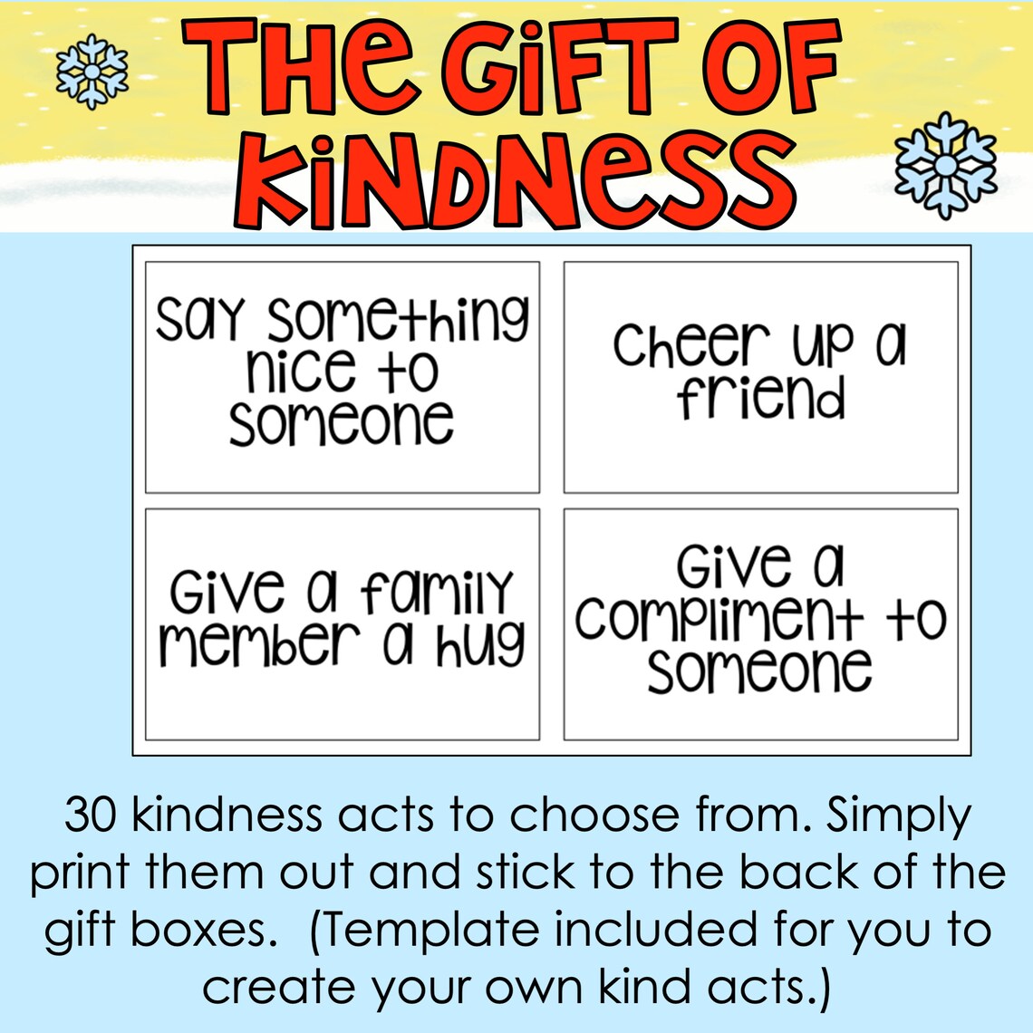 The Gift of Kindness Door Decoration Bulletin Board Decoration ...