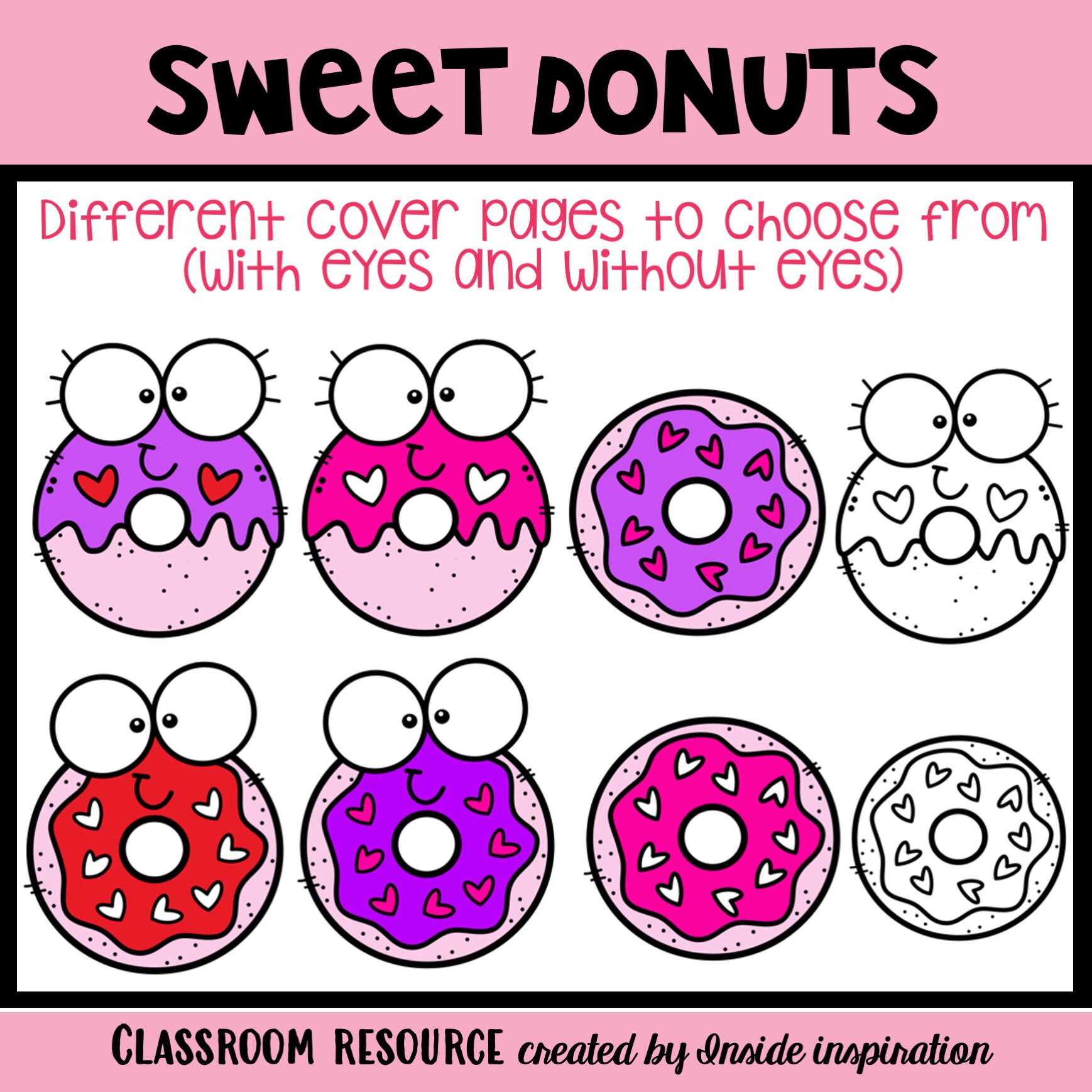Valentine's Day Sweet Donut Themed Craftivity Bulletin Board Idea - Etsy