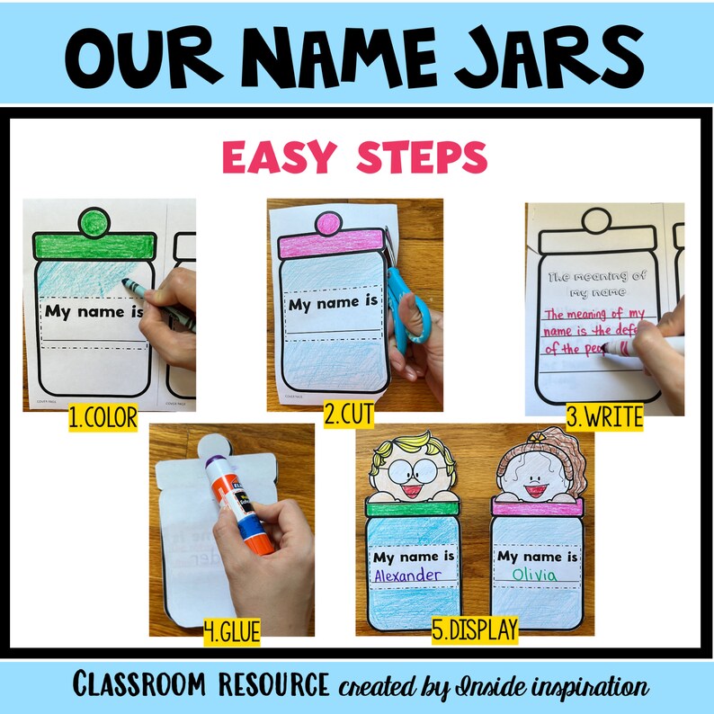 The Name Jar Book Companion Activity for Bulletin Board Back to School ...