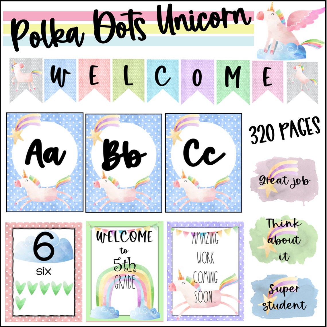 Rainbow Unicorn Classroom Decor Unicorn Theme Classroom - Etsy