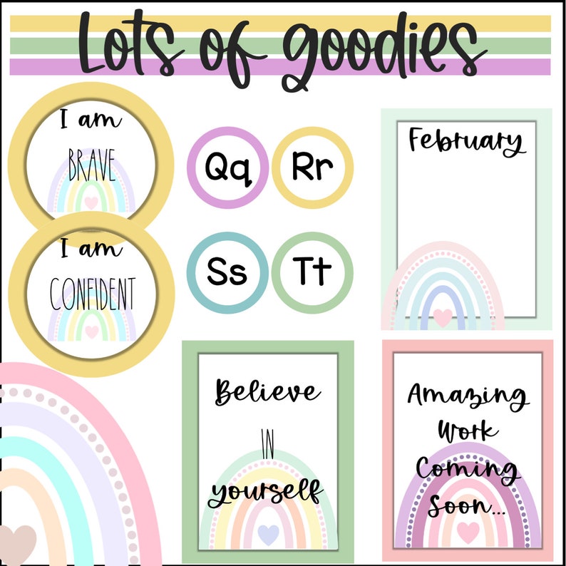 Pastel Rainbow Classroom Decor Calming Classroom Decor - Etsy