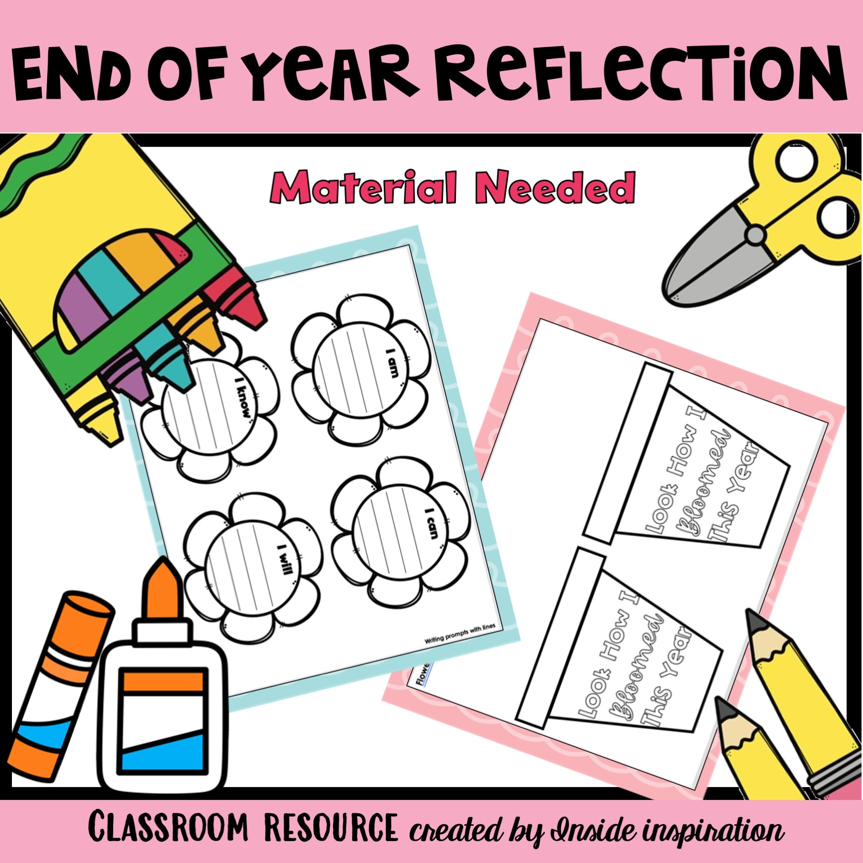 End of Year Reflection-look How We Bloomed This Year-bulletin Board ...