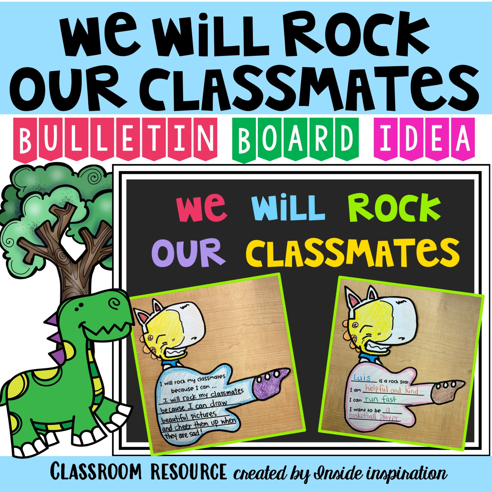 We Will Rock Our Classmates Craftivity Craft Bulletin Board Idea - Etsy