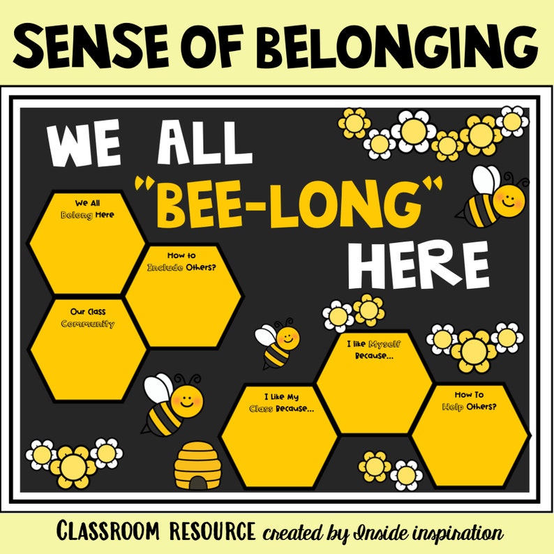 We All "bee-long" in This Class Bee-themed Writing Activity Bulletin ...