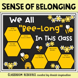 We All "bee-long" in This Class Bee-themed Writing Activity Bulletin ...