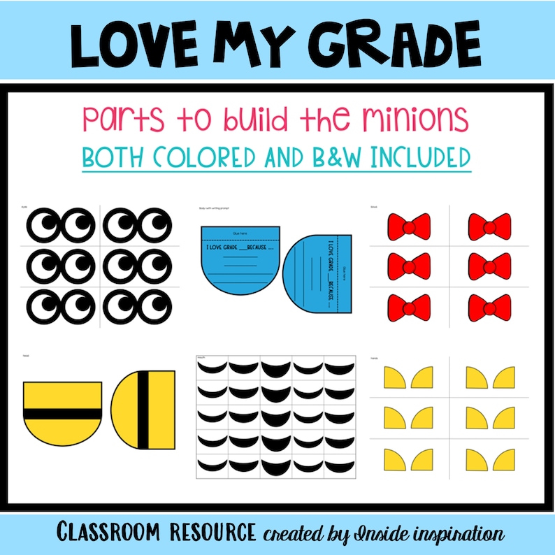 Minion Back to School Bulletin Board Kit: Grades K-5 (digital Download ...
