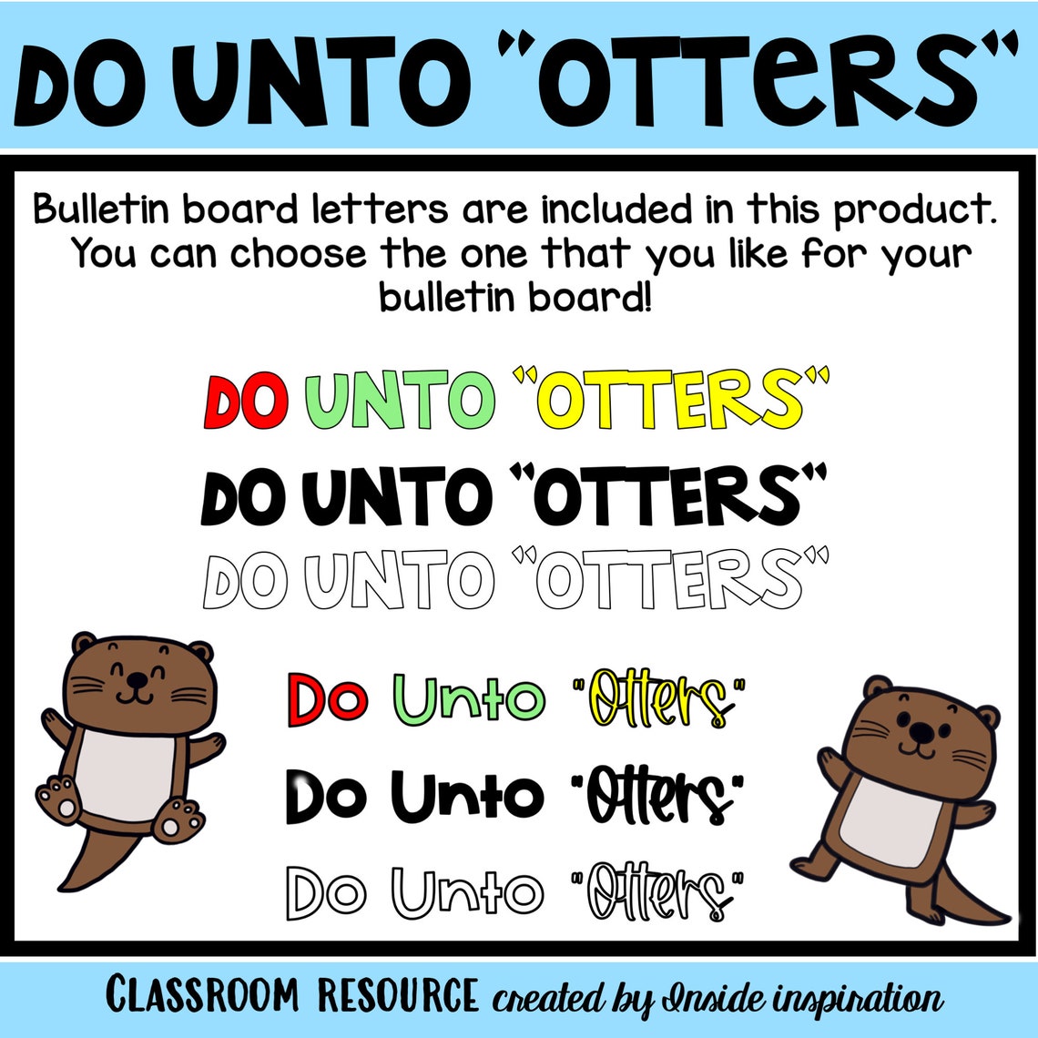 Do Unto Otters Manners Classroom Community Writing Craftivity - Etsy