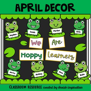 Hoppy Frog Themed Monthly Classroom Decor Bulletin Board Idea-april - Etsy