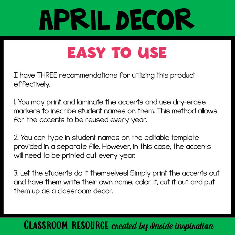 Hoppy Frog Themed Monthly Classroom Decor Bulletin Board Idea-april - Etsy