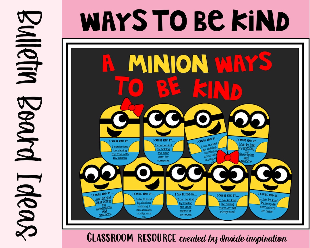 Minion Theme Kindness Bulletin Board, A Minion Ways to Be Kind - Etsy