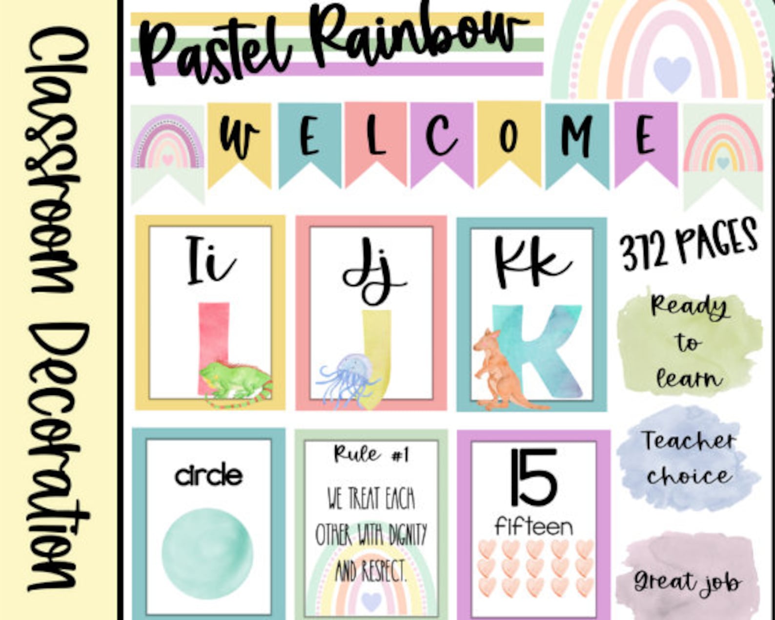 Pastel Rainbow Classroom Decor Calming Classroom Decor - Etsy