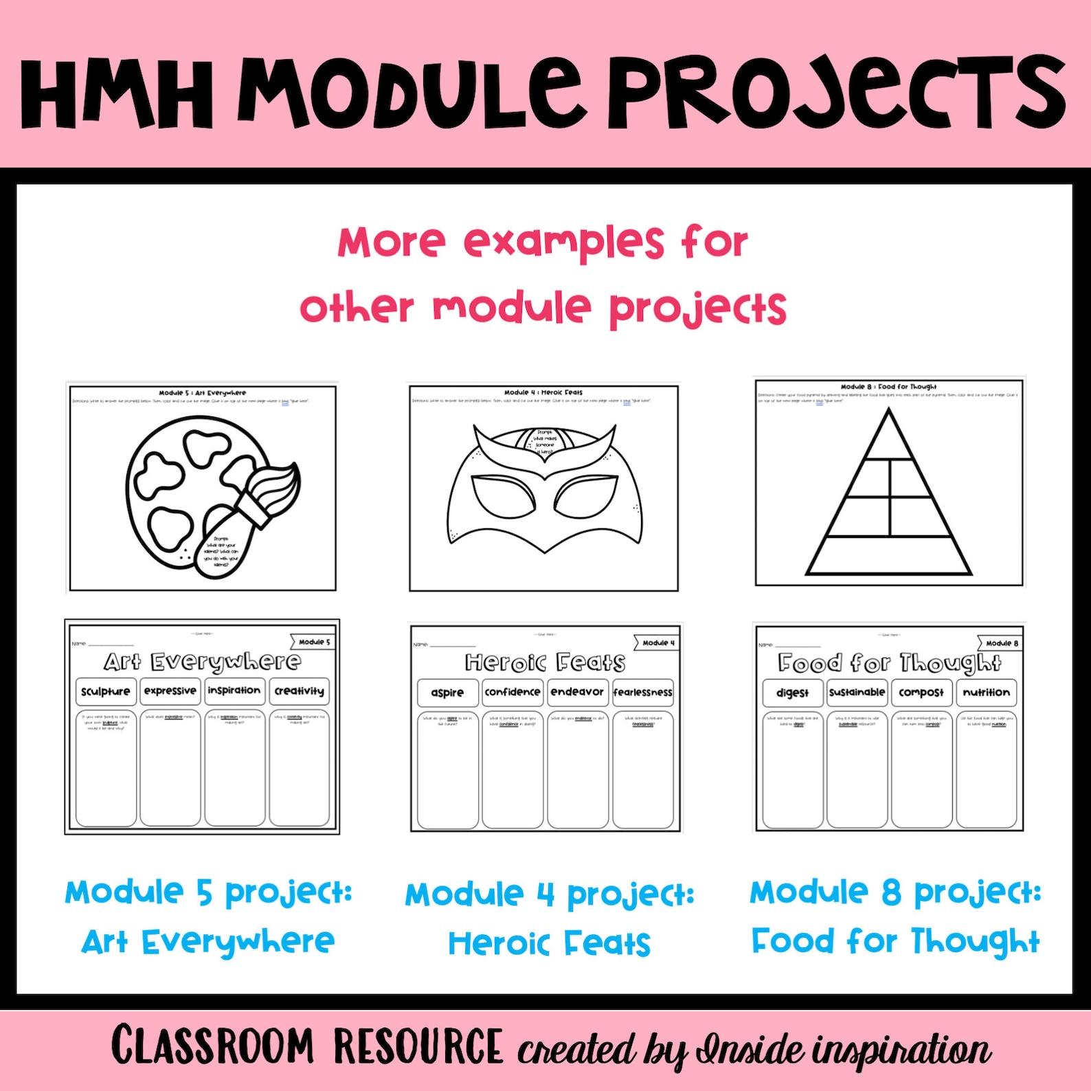 HMH Into Reading 4th Grade Module Projects Bulletin Board - Modules 1 ...