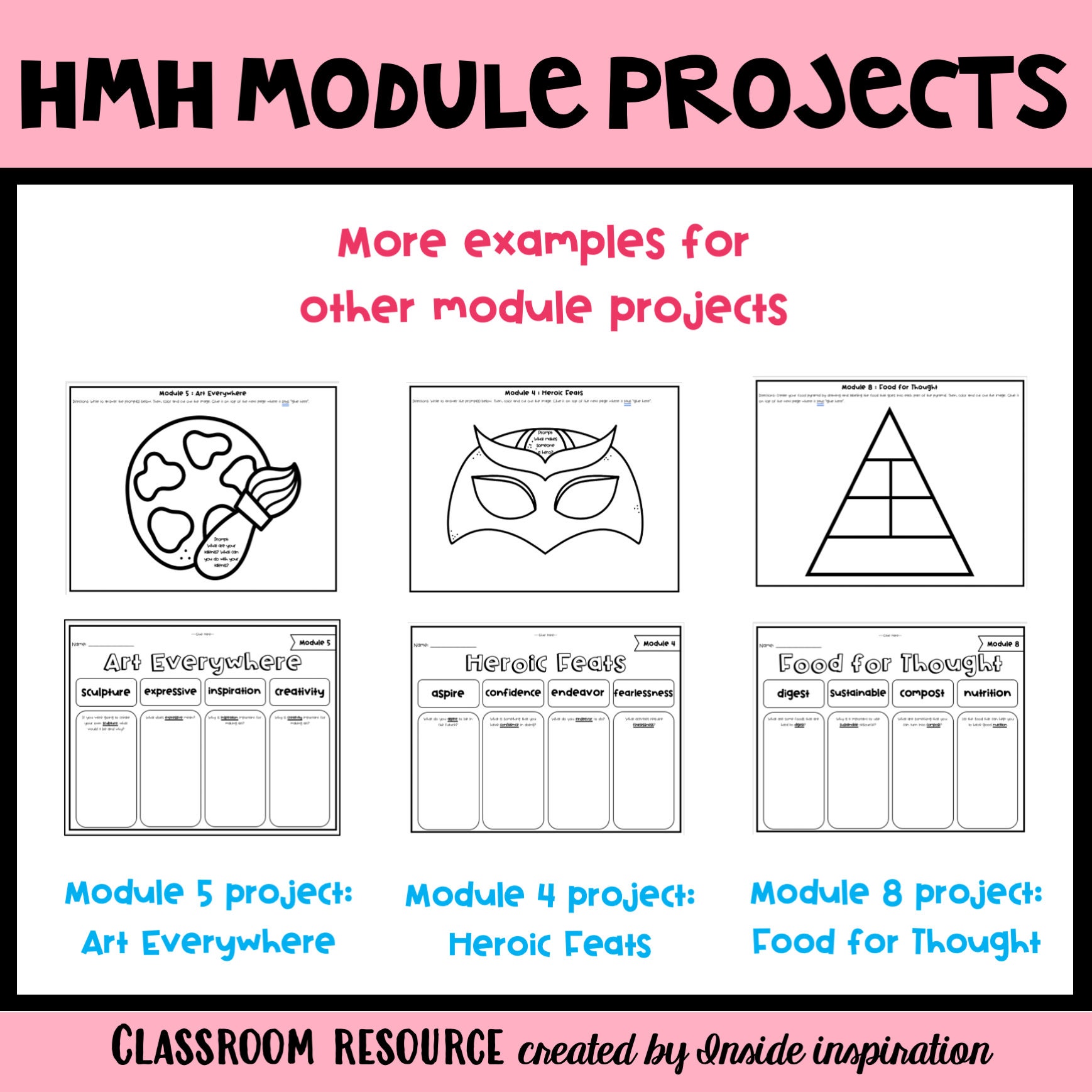 HMH Into Reading 4th Grade Module Projects Bulletin Board - Modules 1 ...