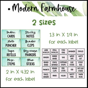 Modern Farmhouse Watercolor Teacher Toolbox Labels⎮editable - Etsy