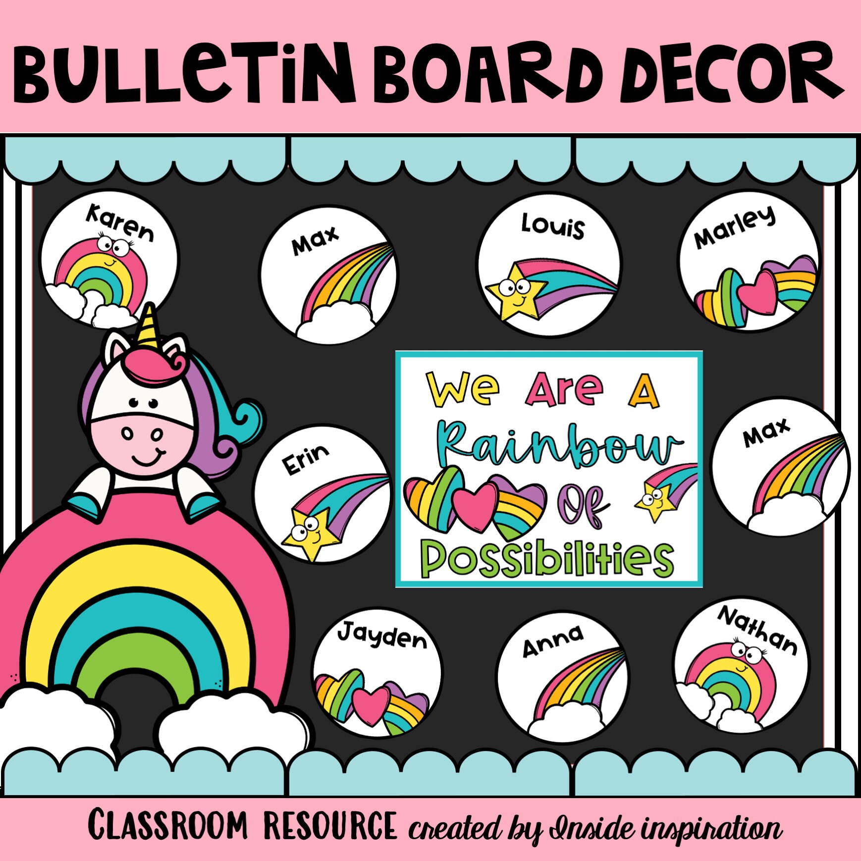 Back to School Bulletin Board Idea We Are A Rainbow of Possibilities ...