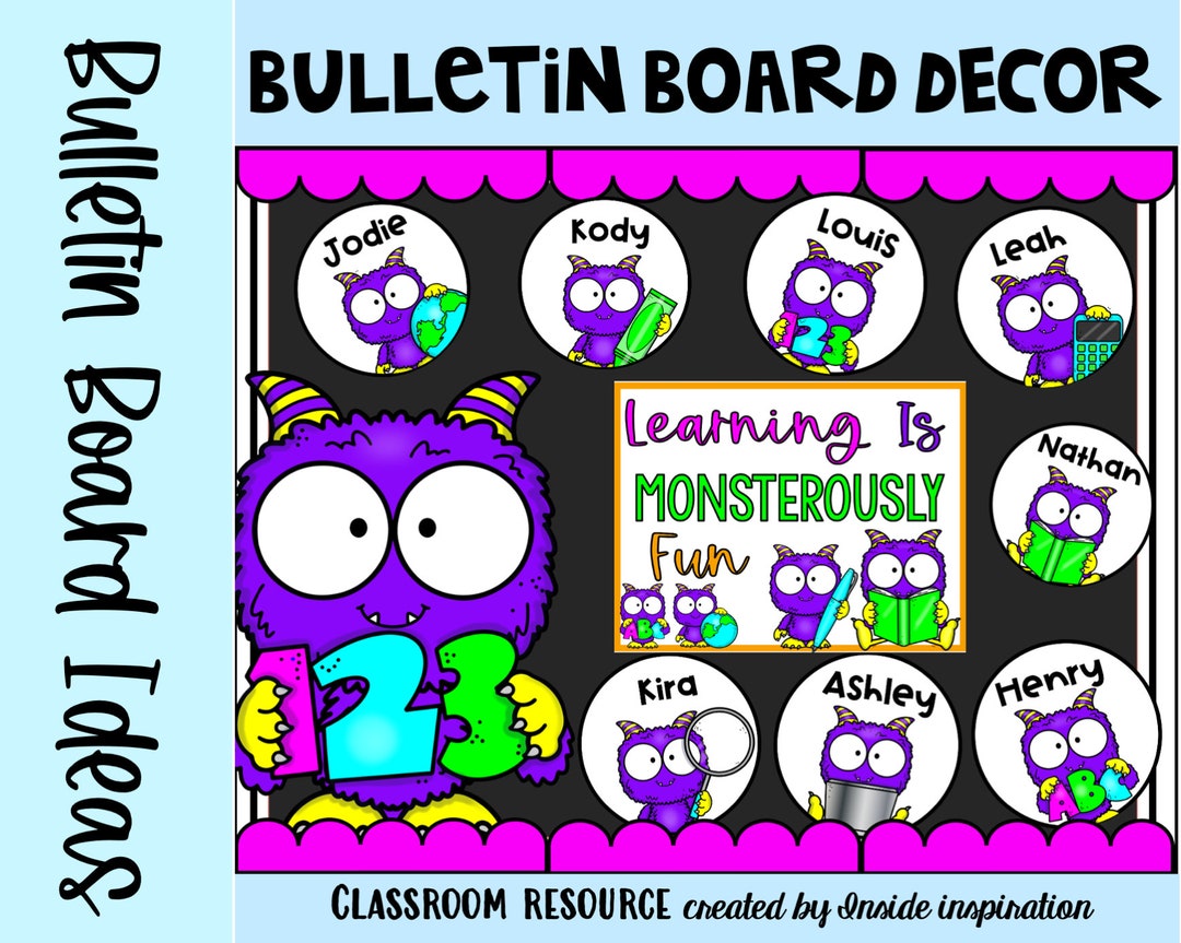 Monster-themed Halloween Bulletin Board Idea and Door Decor - Etsy