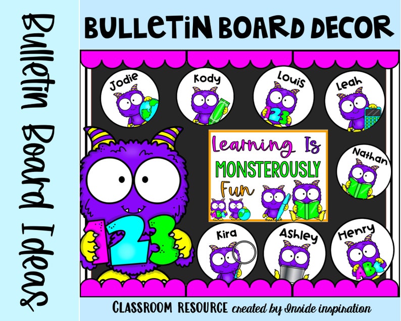 Monster-themed Halloween Bulletin Board Idea and Door Decor - Etsy