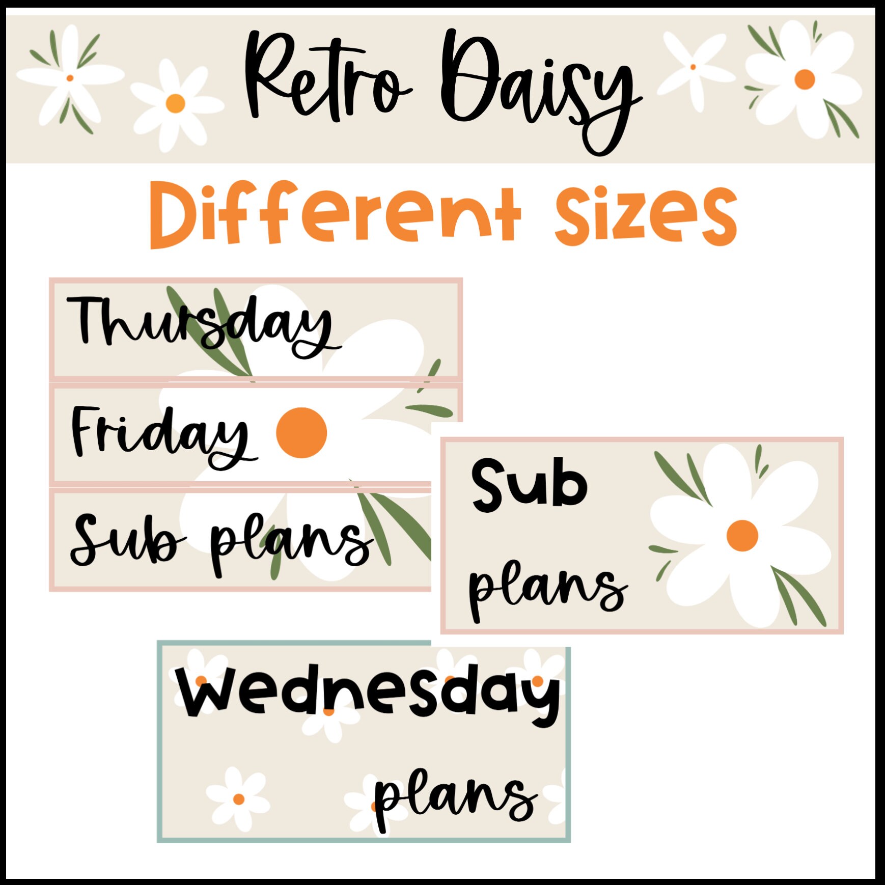 Retro Boho Daisy Themed 10-drawer Rolling Cart Labels⎮editable - Etsy