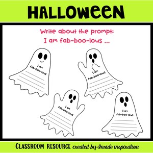 Halloween Ghost We Are Fab-boo-lous Simple Writing Bulletin Board Kit ...