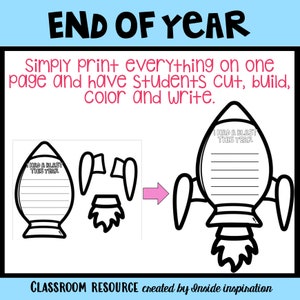 We Had a Blast This Year Writing Craft End of Year Rocket Theme ...