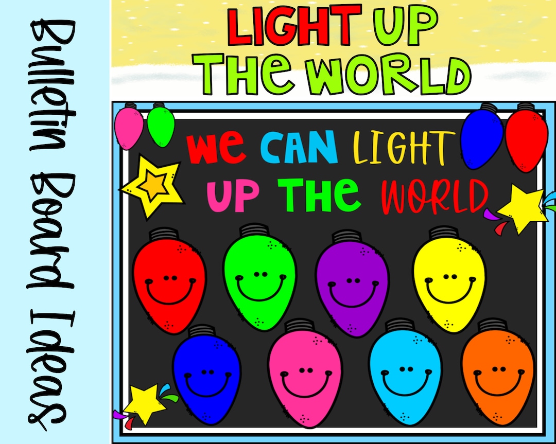 We Can Light up the World Christmas Holiday Bulletin Board Kit - Etsy