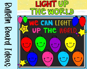 Teachers School Bulletin Board Cutouts DIY Kit light up the World With ...