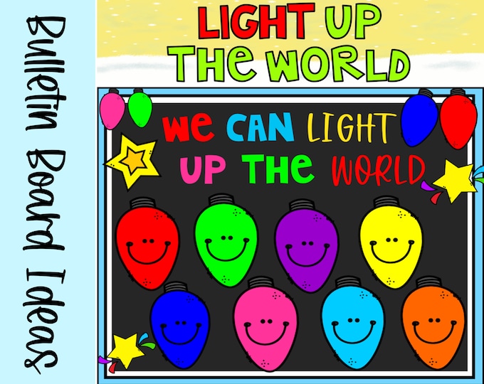 Teachers School Bulletin Board Cutouts DIY Kit "light up the World With ...