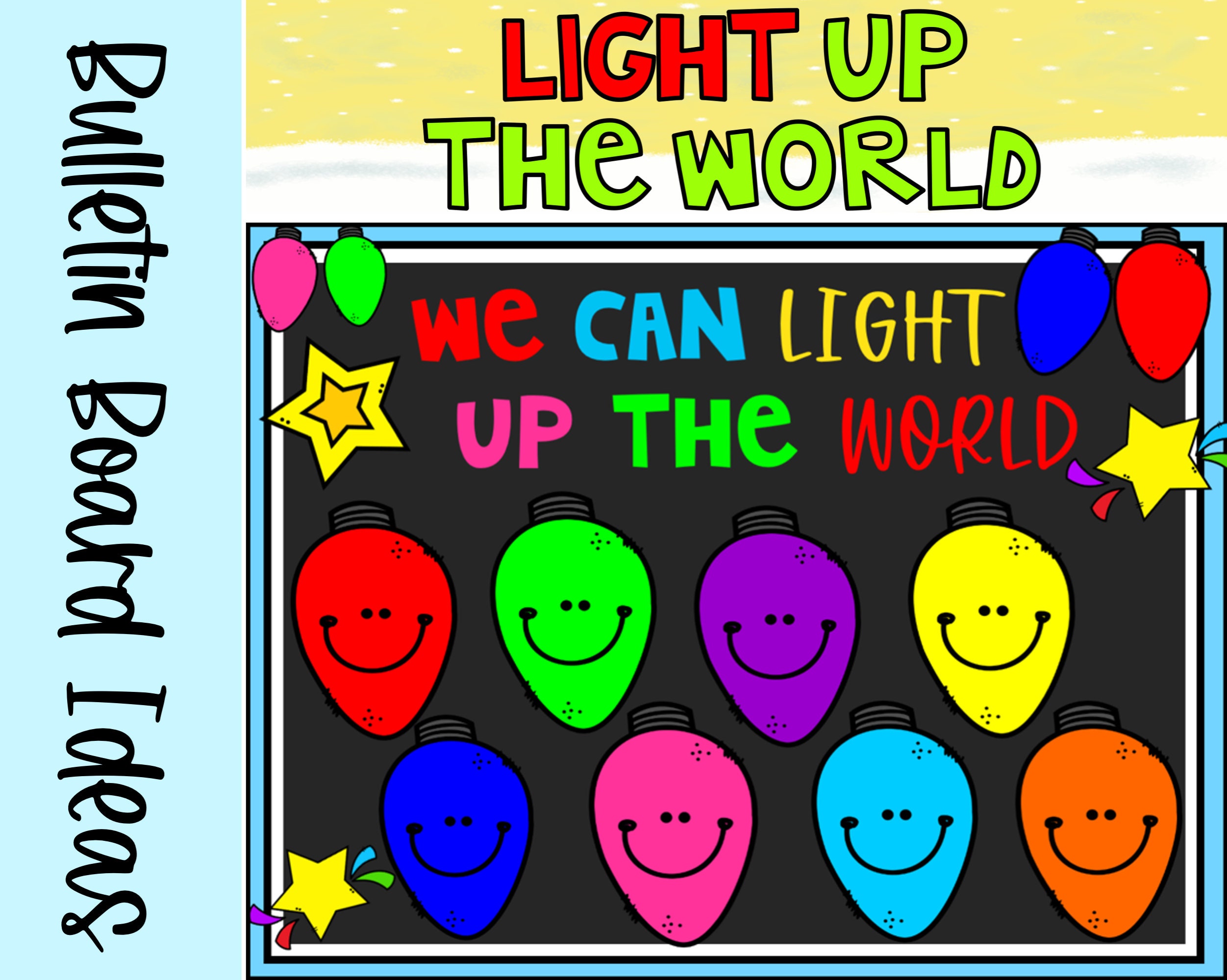 We Can Light up the World Christmas Holiday Bulletin Board Kit - Etsy
