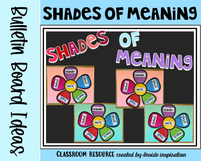 Shades of Meaning Flower Pedals Craft Bulletin Board Idea - Etsy