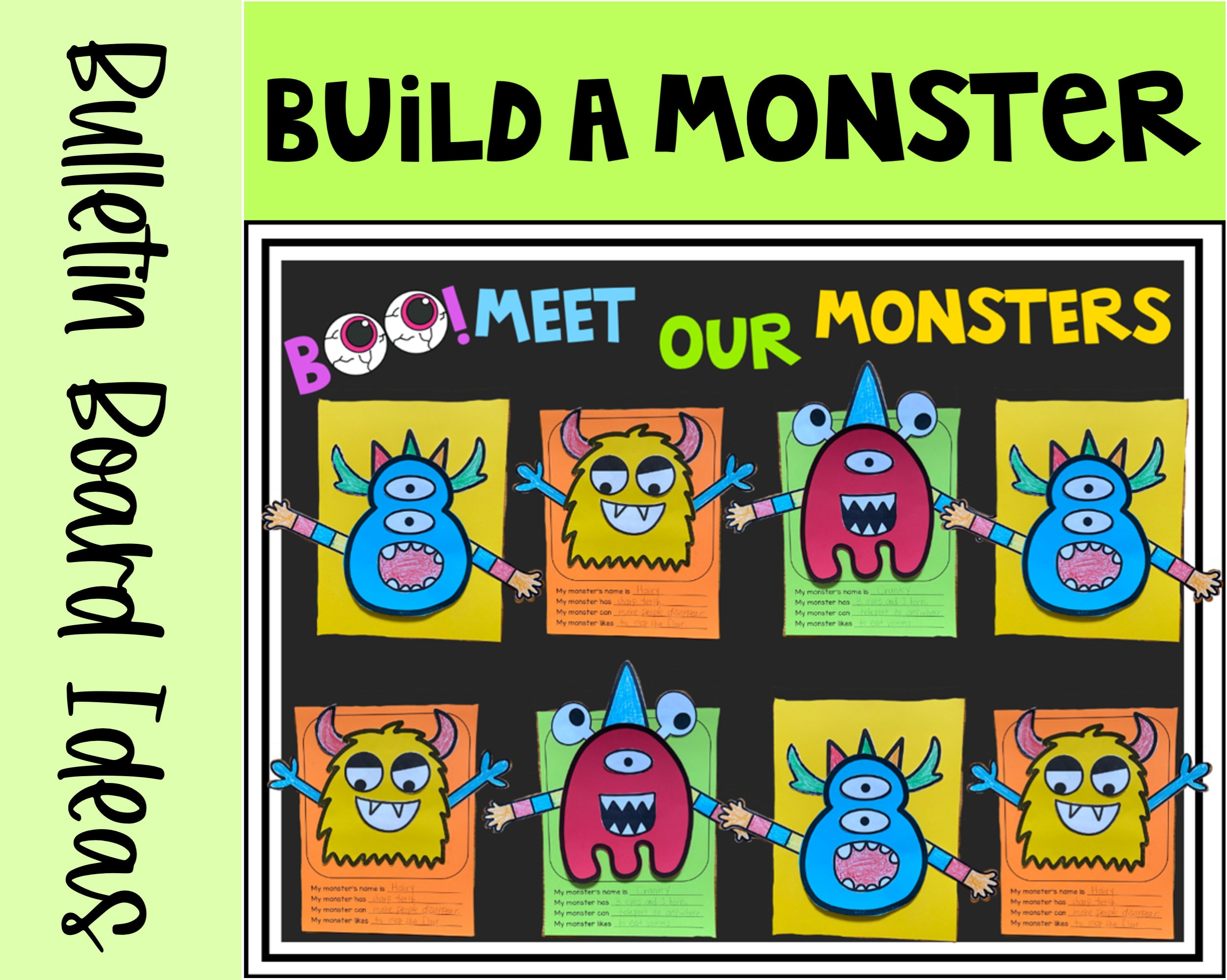 Build a Monster Craft Simple Writing Craftivity Bulletin Board Kit - Etsy