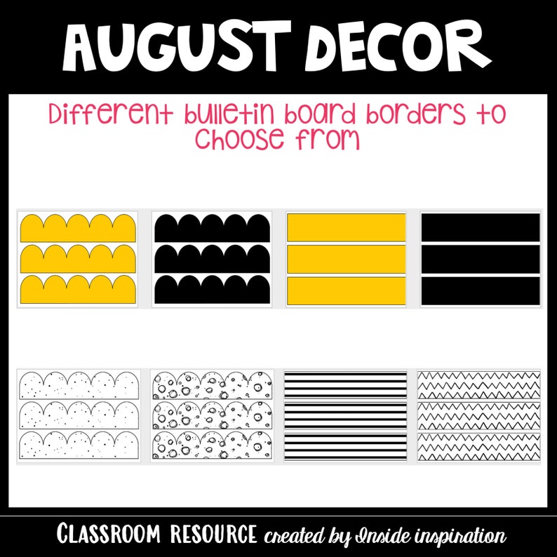 Busy Bee Themed Monthly Classroom Decor Bulletin Board Idea-august - Etsy