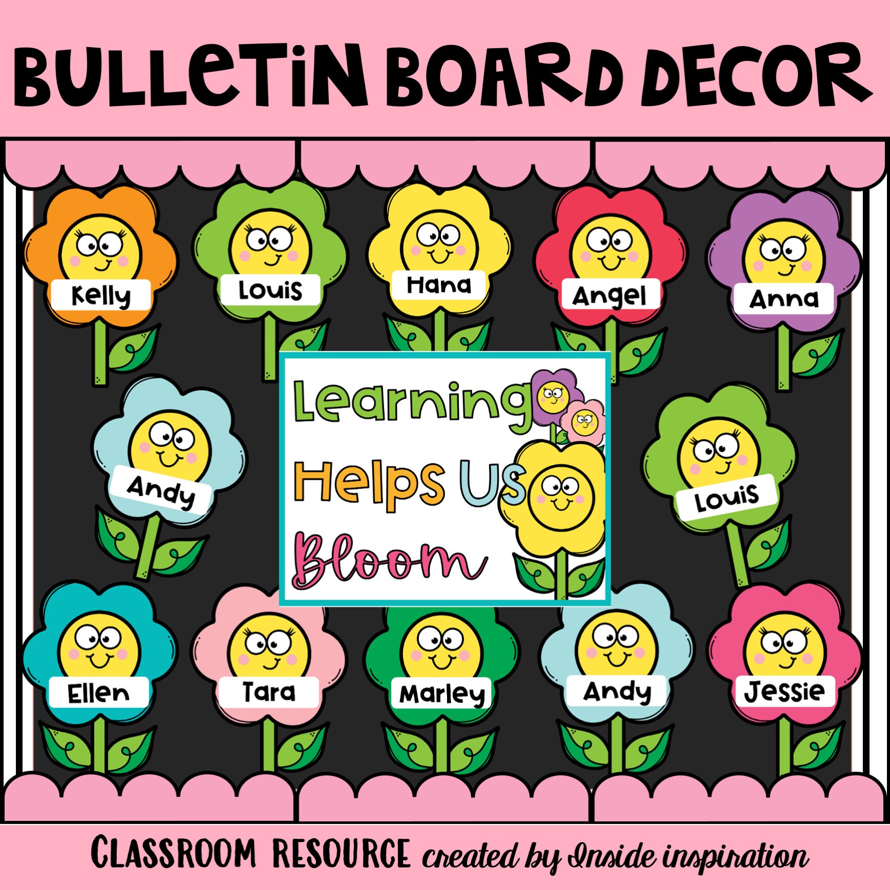 Back to School Bulletin Board Learning Helps Us Bloom Door Decor - Etsy