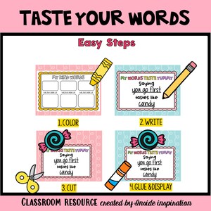 Taste Your Words Kindness SEL Bulletin Board Idea Book Companion - Etsy