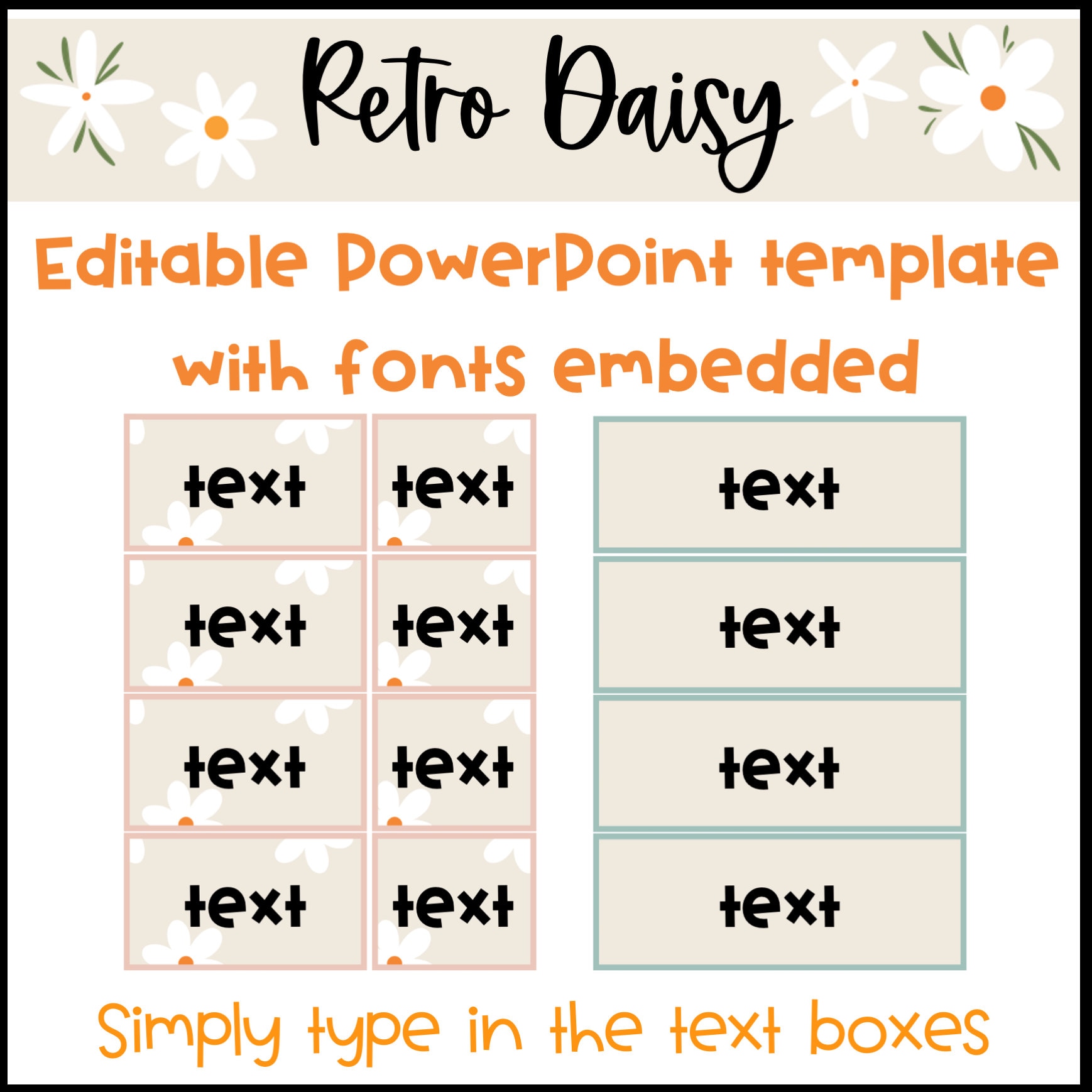 Retro Boho Daisy Themed Daily School Schedule Calming Classroom ...